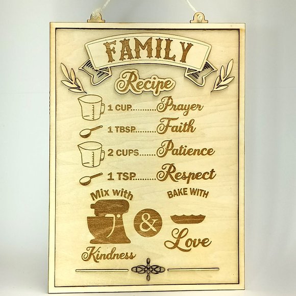 Kingdom Craftworks | Wall Decor | Beautifully Engraved Family Recipe ...